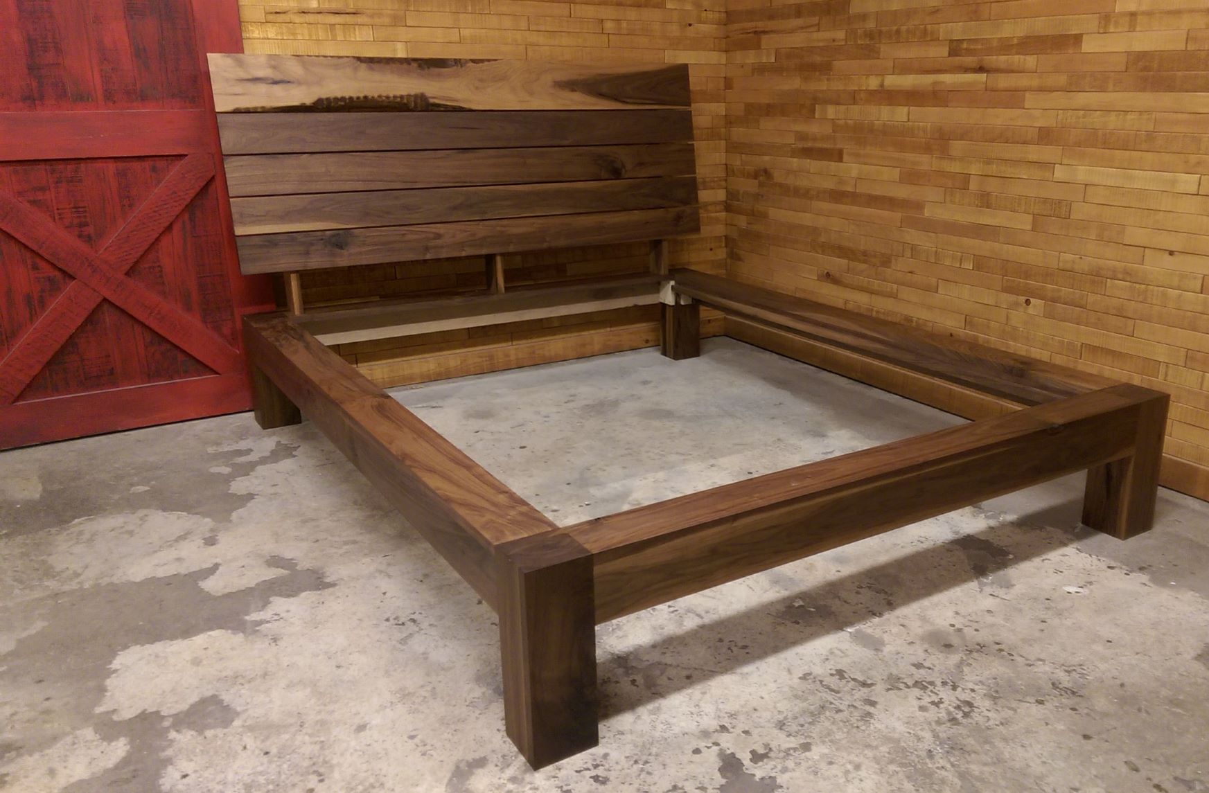 lit plateforme moderne noyer noir tete lit incline sur mesure ...